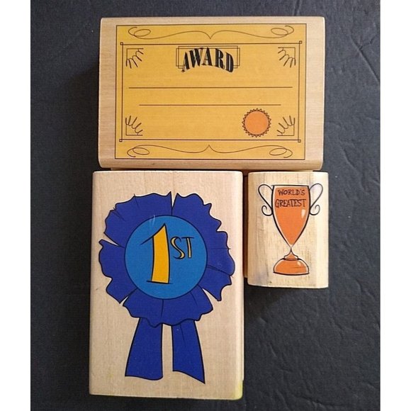 Stamps, Etc. | Office | Stamps Etc Rubber Ink Stamps Lot Award St Place ...